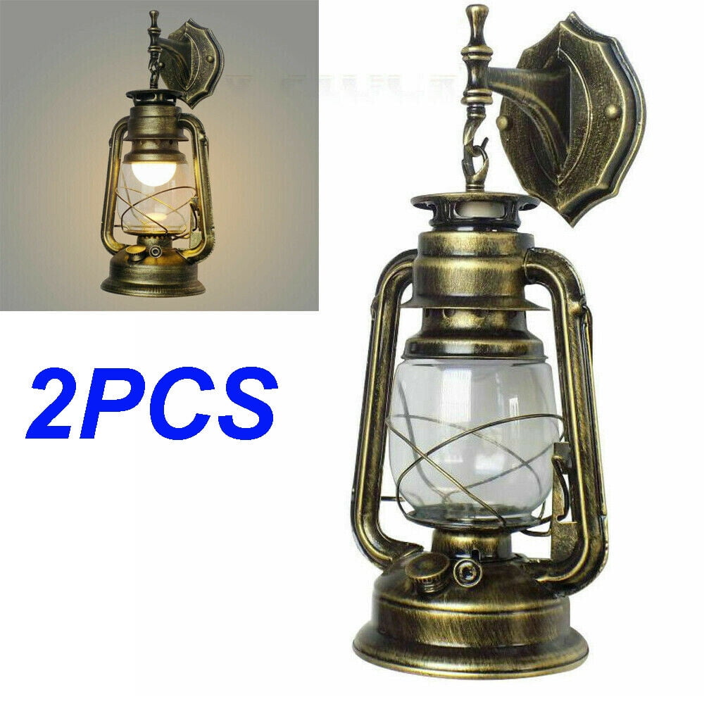 Miumaeov 2pack Antique Lantern Wall Lamp Sconce Wall Light Hallway ...