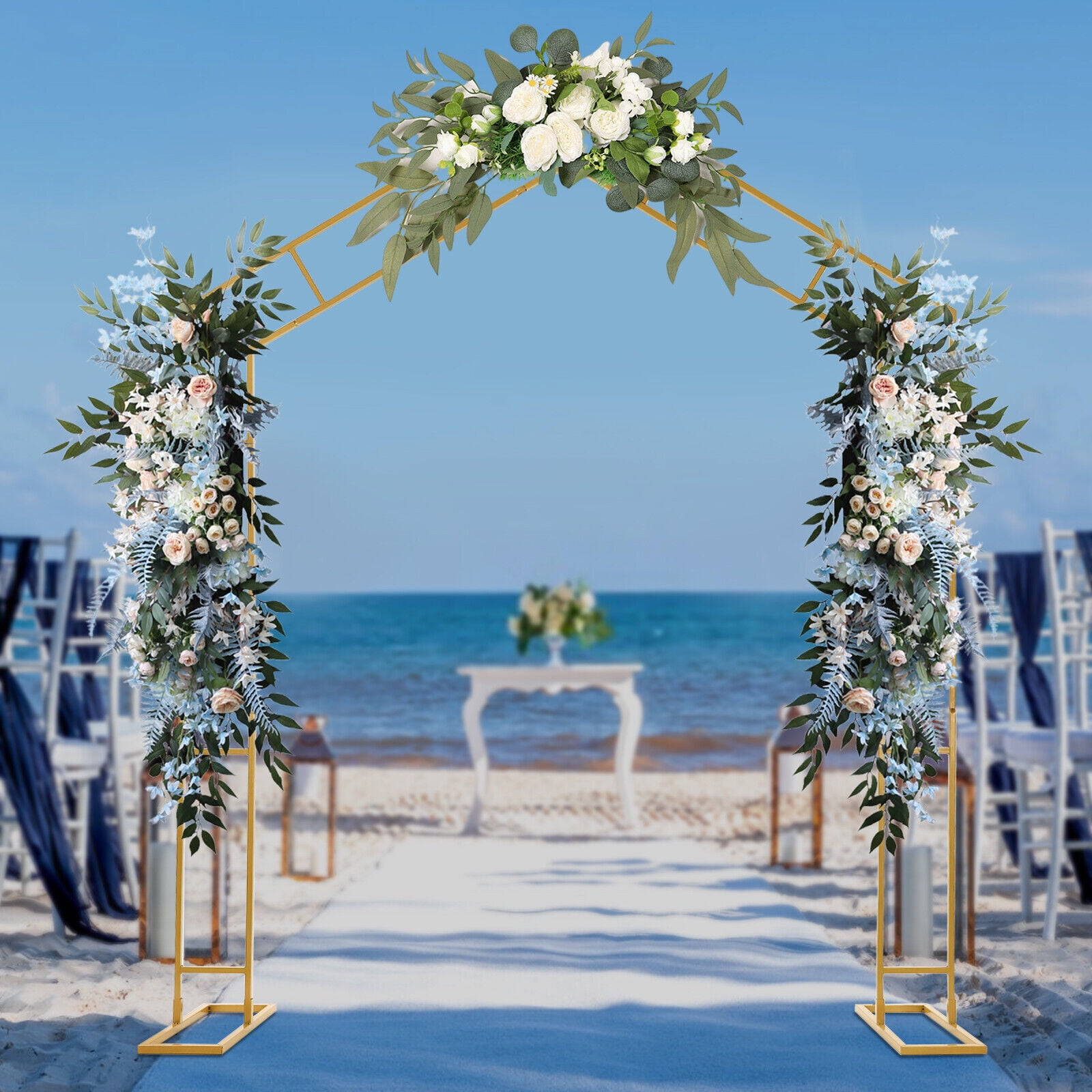 Miumaeov 2x2.4M Detachable A-shape Wedding Arch Metal Arch Wedding ...