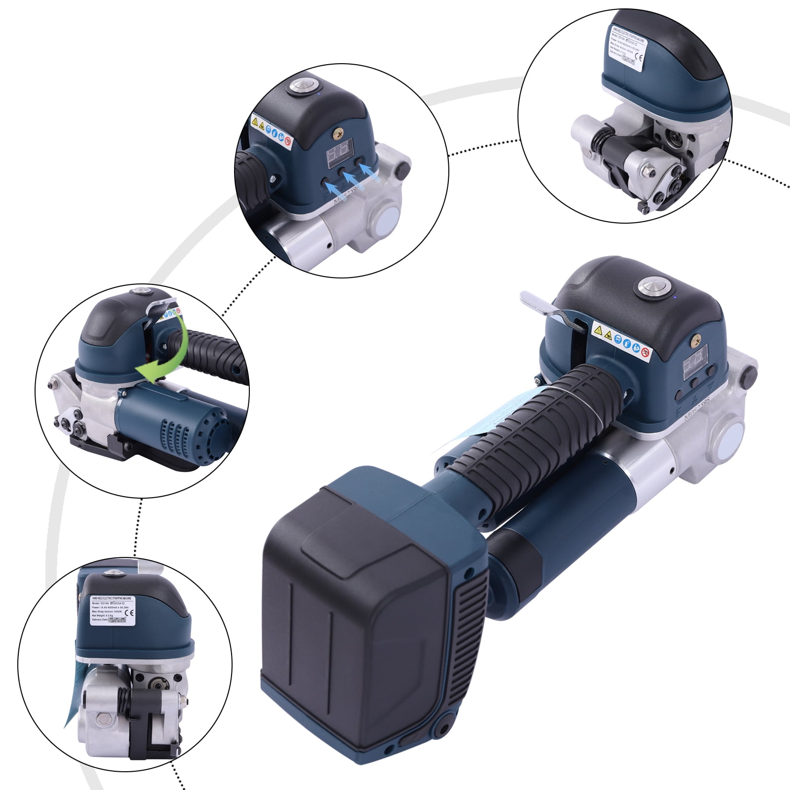 Miumaeov 3 in 1 Electric Strapping Machine, 0.63-0.75in PET Straps ...