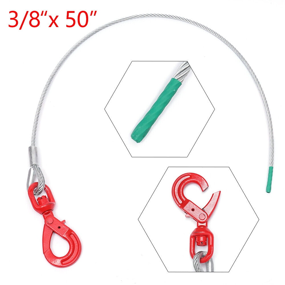 Miumaeov 3/8" x 50'' Galvanized Wire Rope Steel Core Winch Cable with ...