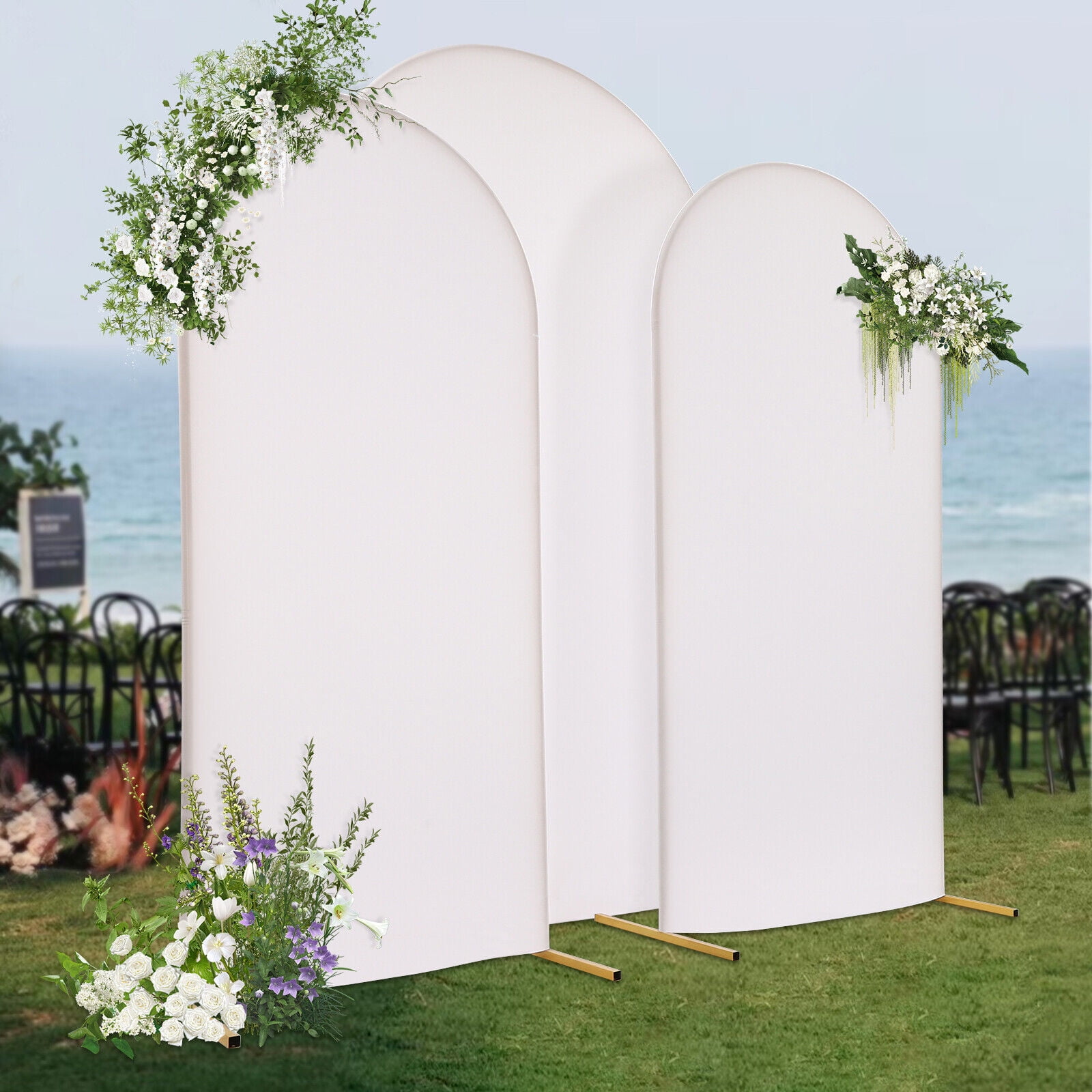 Miumaeov 3 Colors Steel Arch Backdrop Stand Wedding Arch Stand Set ...