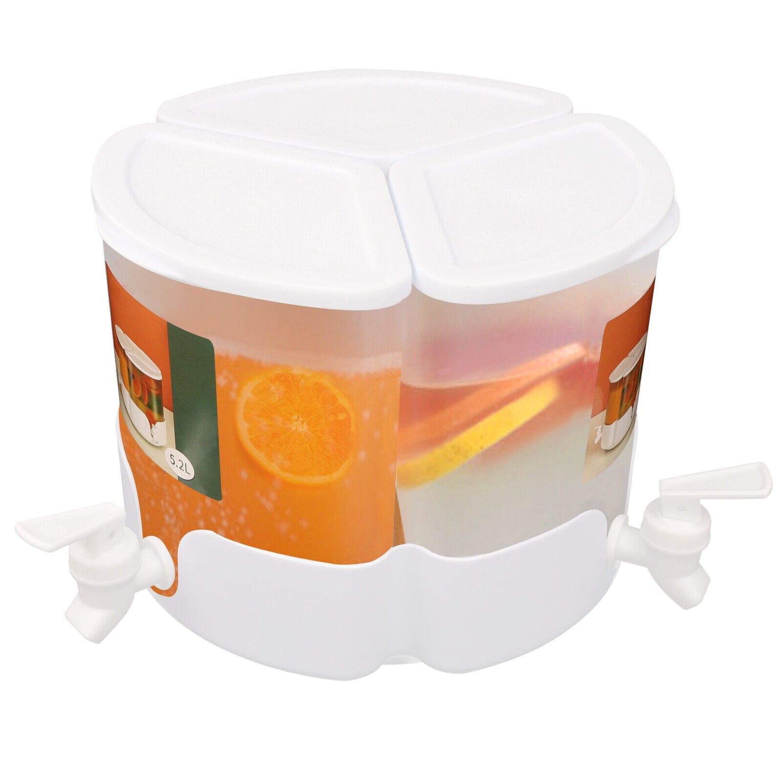 Miumaeov 3 Compartment Beverage Dispenser Rotating Cold Juice Drink ...