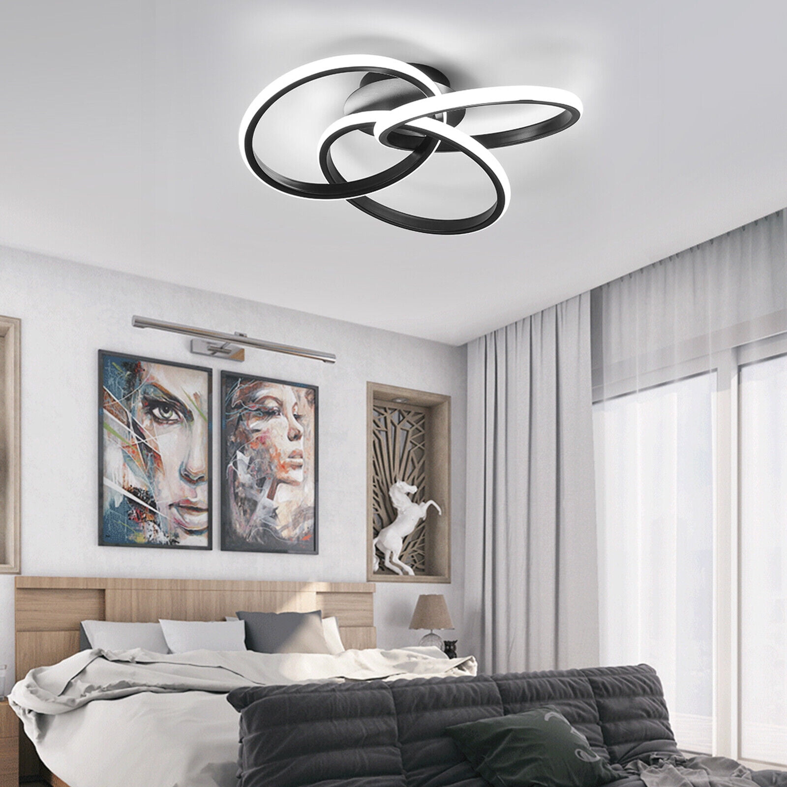 Miumaeov 3 Heads Acrylic Ceiling Light Modern Flush Mount Pendant Lamp ...