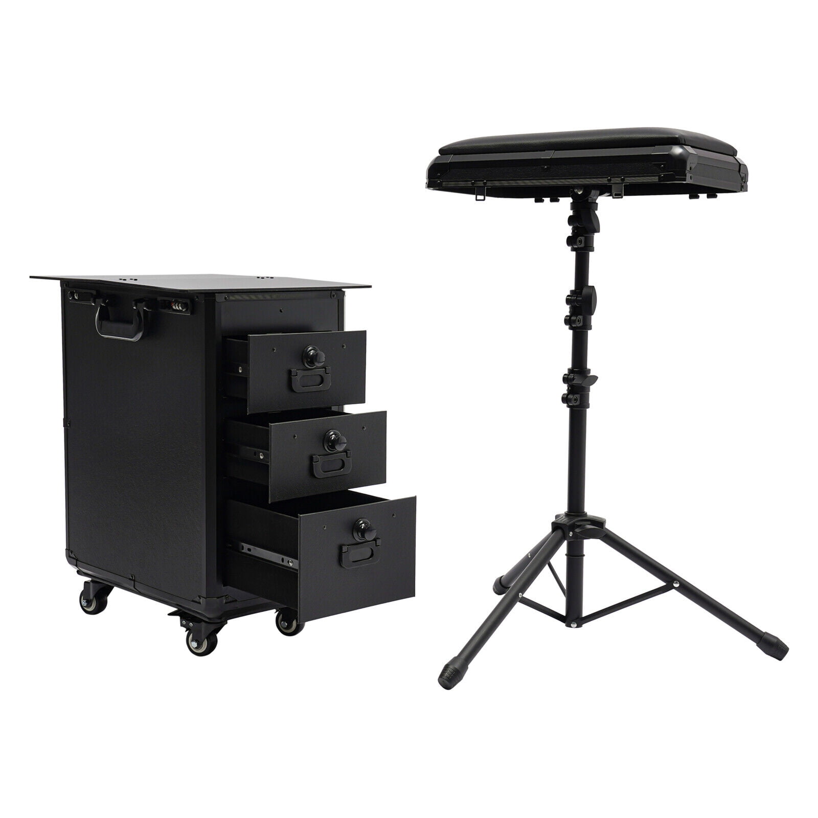 Miumaeov 3 In 1 Tattoo Travel Cases With Tattoo Armrest Stand Rolling ...