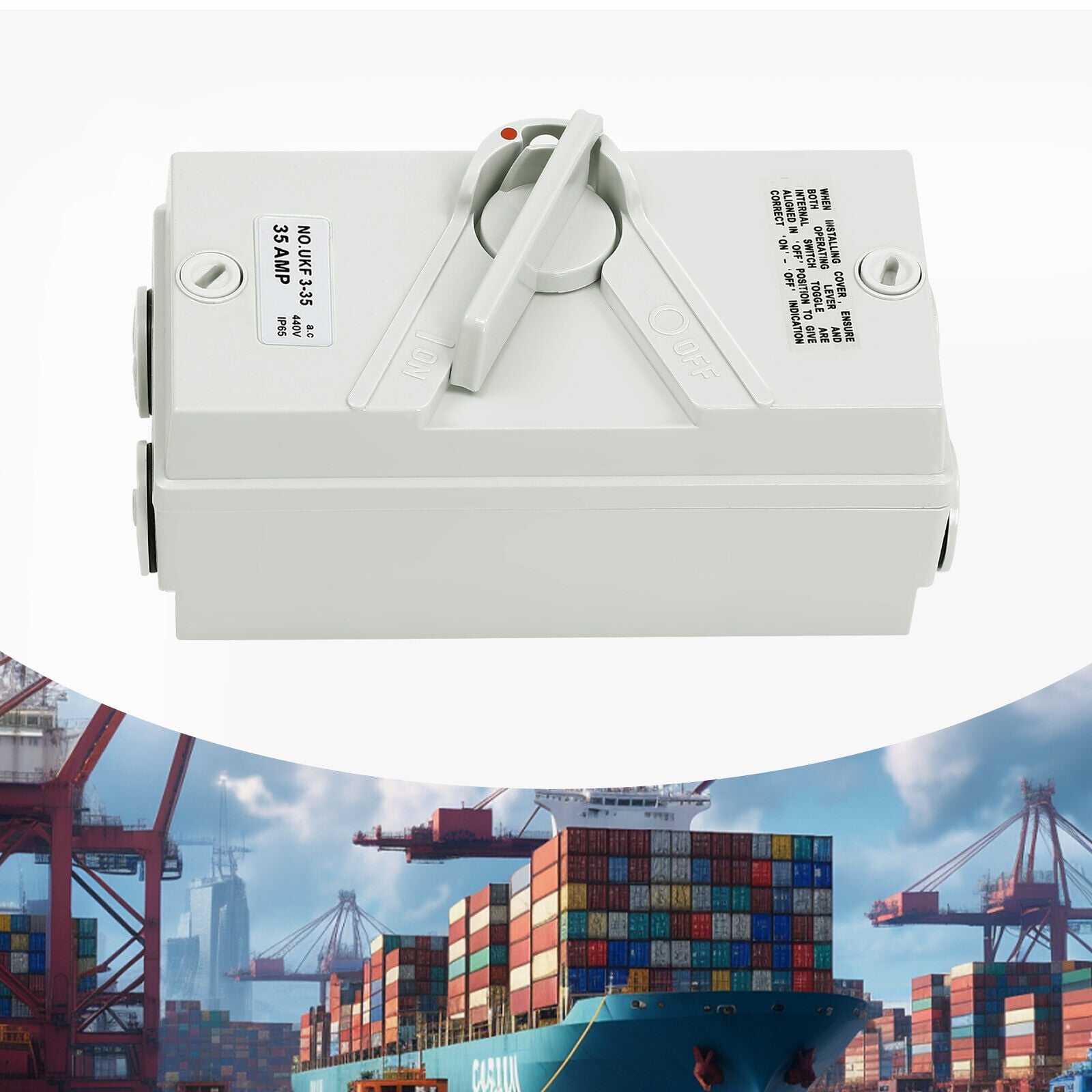 Miumaeov 3 Pole PC, Silver Safety Isolation Switch White Wall Mounted ...