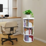 Miumaeov 3 Tier 360° Rotating Bookshelf Stackable Book Shelves Floor ...