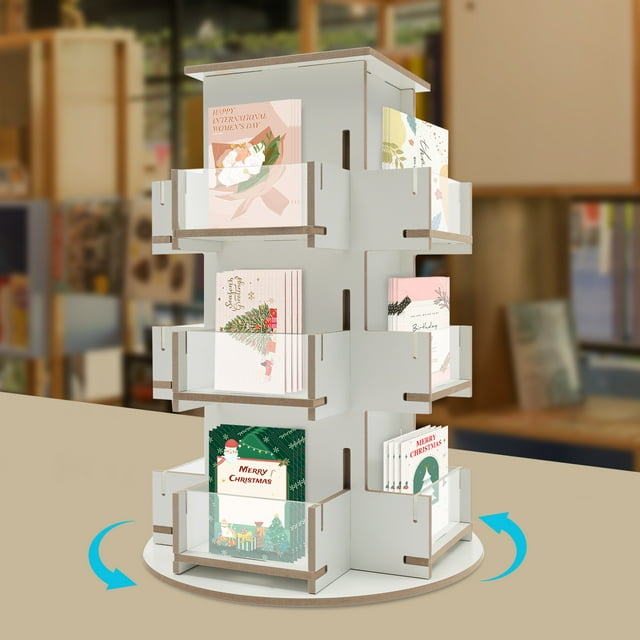 Miumaeov 3-Tier 360° Rotating Greeting Card Display Stand Acrylic ...