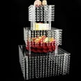 Miumaeov 3 Tier Acrylic Crystal Beaded Cake Stand Cupcake Tower Square ...