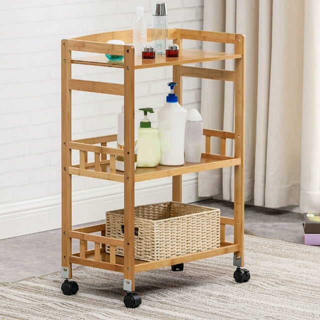 Miumaeov 3-Tier Mobile Kitchen Serving Cart Rolling Bar Storage Shelves ...