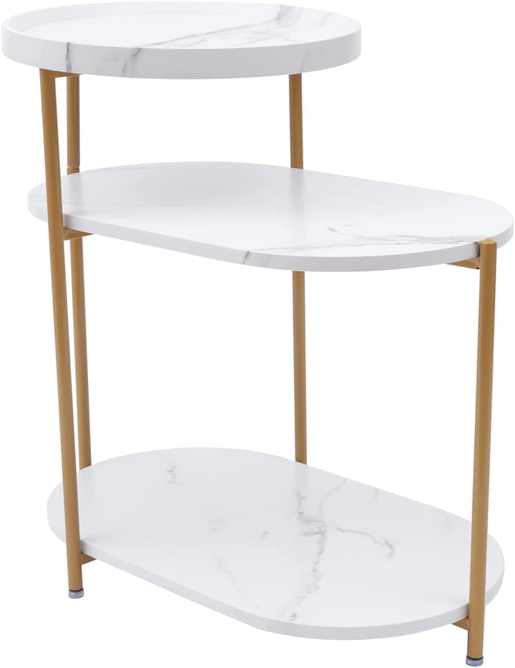 Miumaeov 3-Tier Modern Sofa Couch Table with Storage Shelf, End Table ...