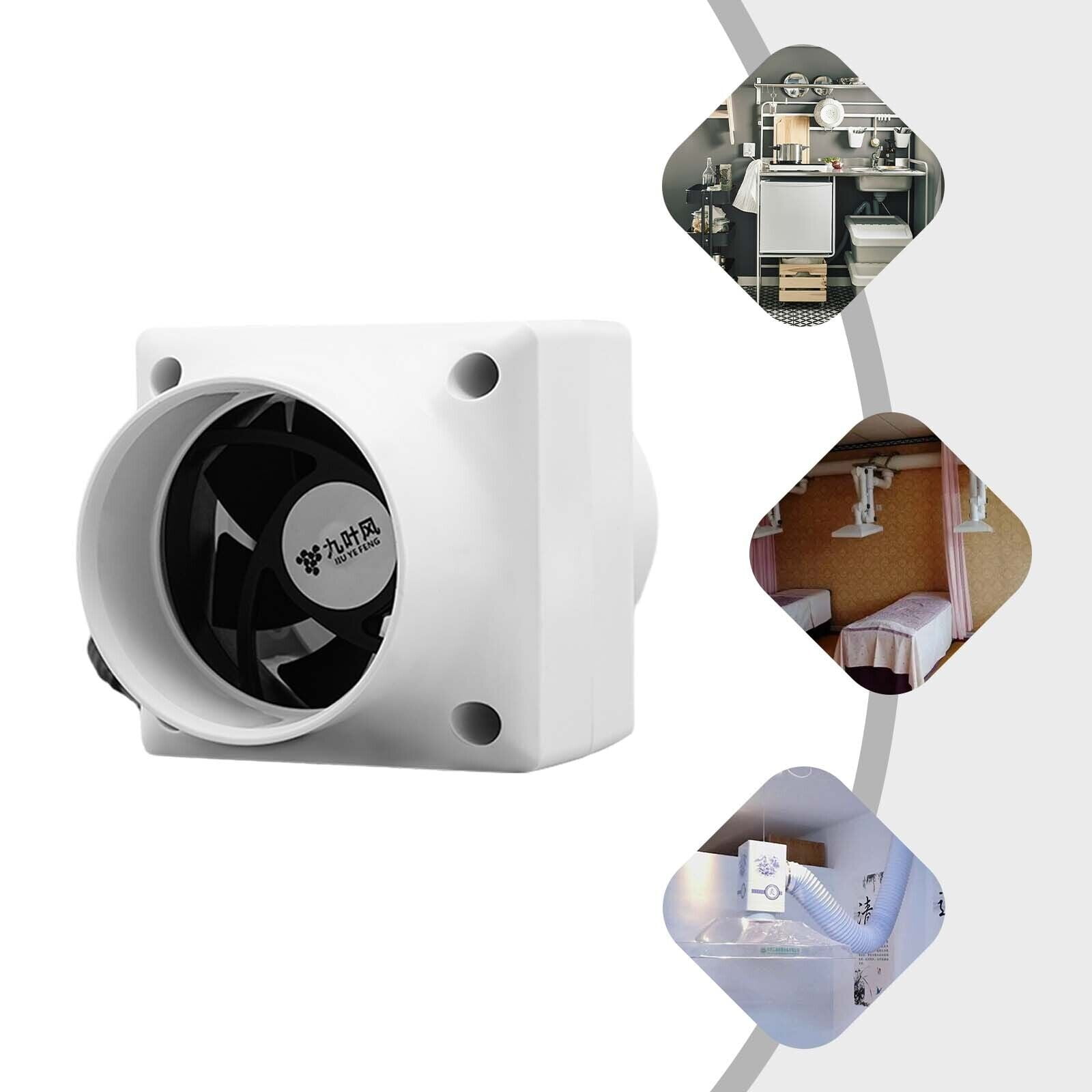 Miumaeov 3 inch Inline Duct Fan Indoor Air Ventilation System Air ...
