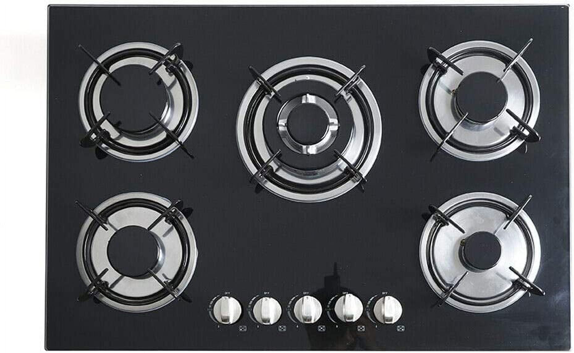 Miumaeov 30" Built-in 5 Burners Stove Hob Cooktop Tempered Glass Top ...