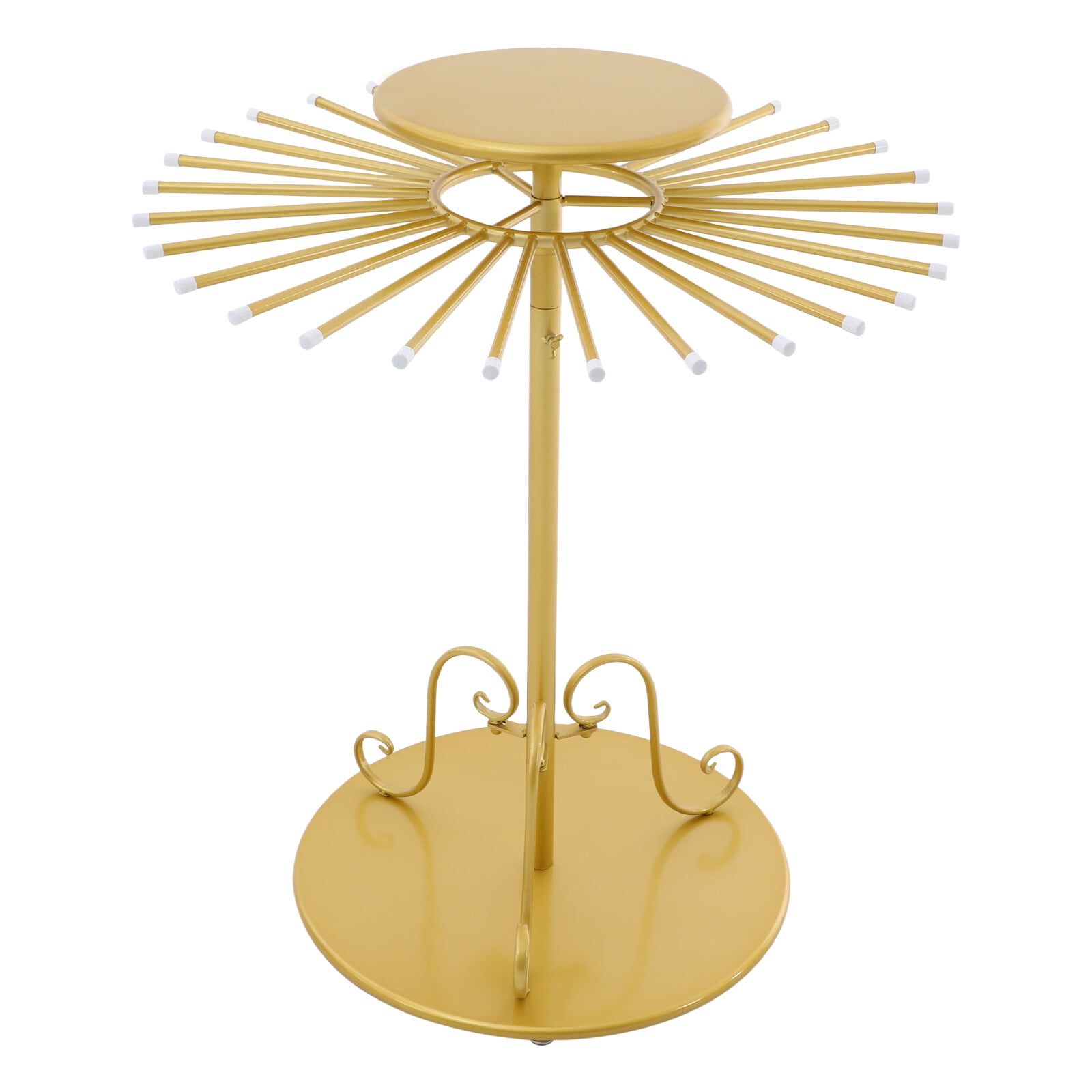 Miumaeov 30 Rods Freestanding Scarf Display Rack Rotating Round Scarf ...