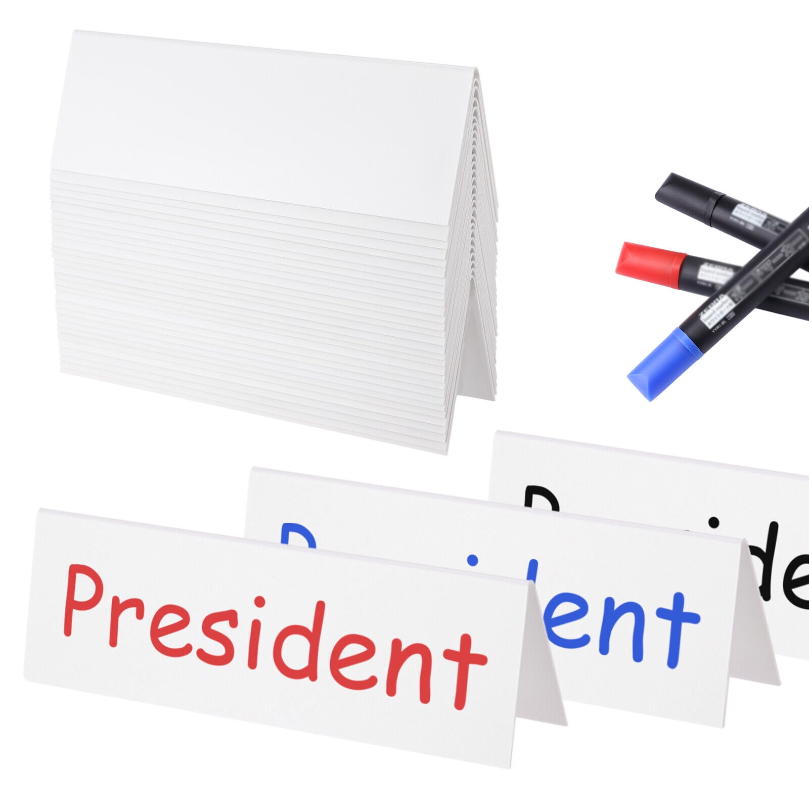 Miumaeov 30Pcs Name Tent Cards Dry Erase Name Tent Cards Wipe Clean ...