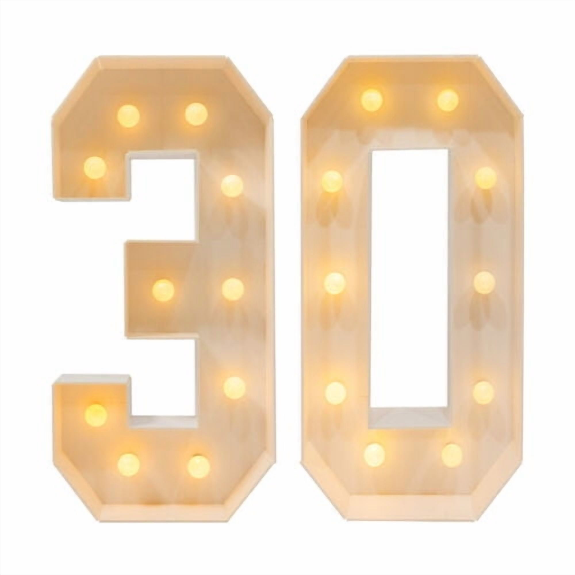 Miumaeov 30th Birthday Decorations Marquee Light Up Numbers 30 Birthday ...