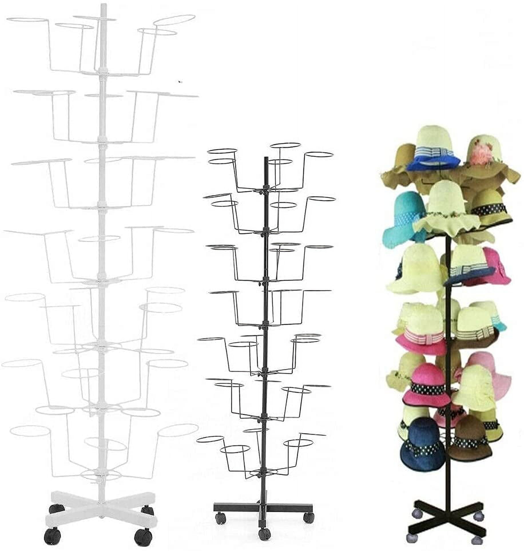 Miumaeov Metal Holder 7 Tier Adjustable Rotating Hat Display Stand, 35 ...