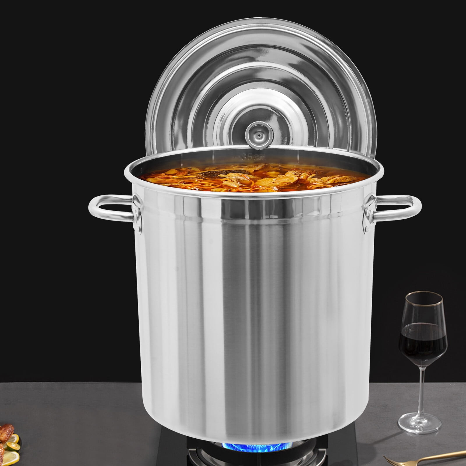 Miumaeov 37/55/78Qt Stainless Steel Stock Pot W/ Lid & Draining Bucket ...