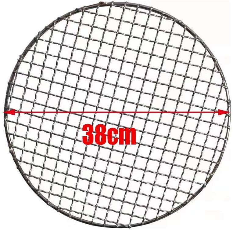 Miumaeov 38cm Barbecue Grid Net Stainless Steel BBQ Net Round Grill ...