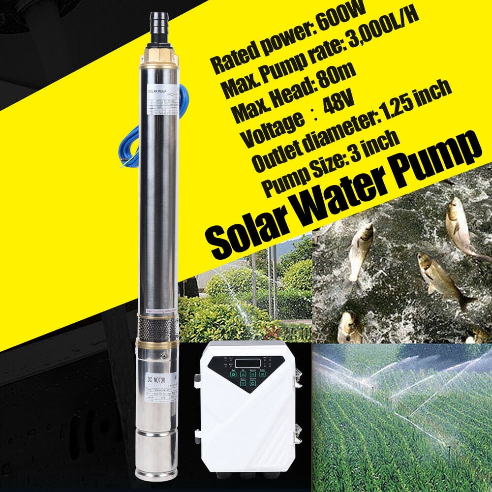 Miumaeov 3Inch DC 48V Solar Water Pump with MPPT Controller Stainless ...