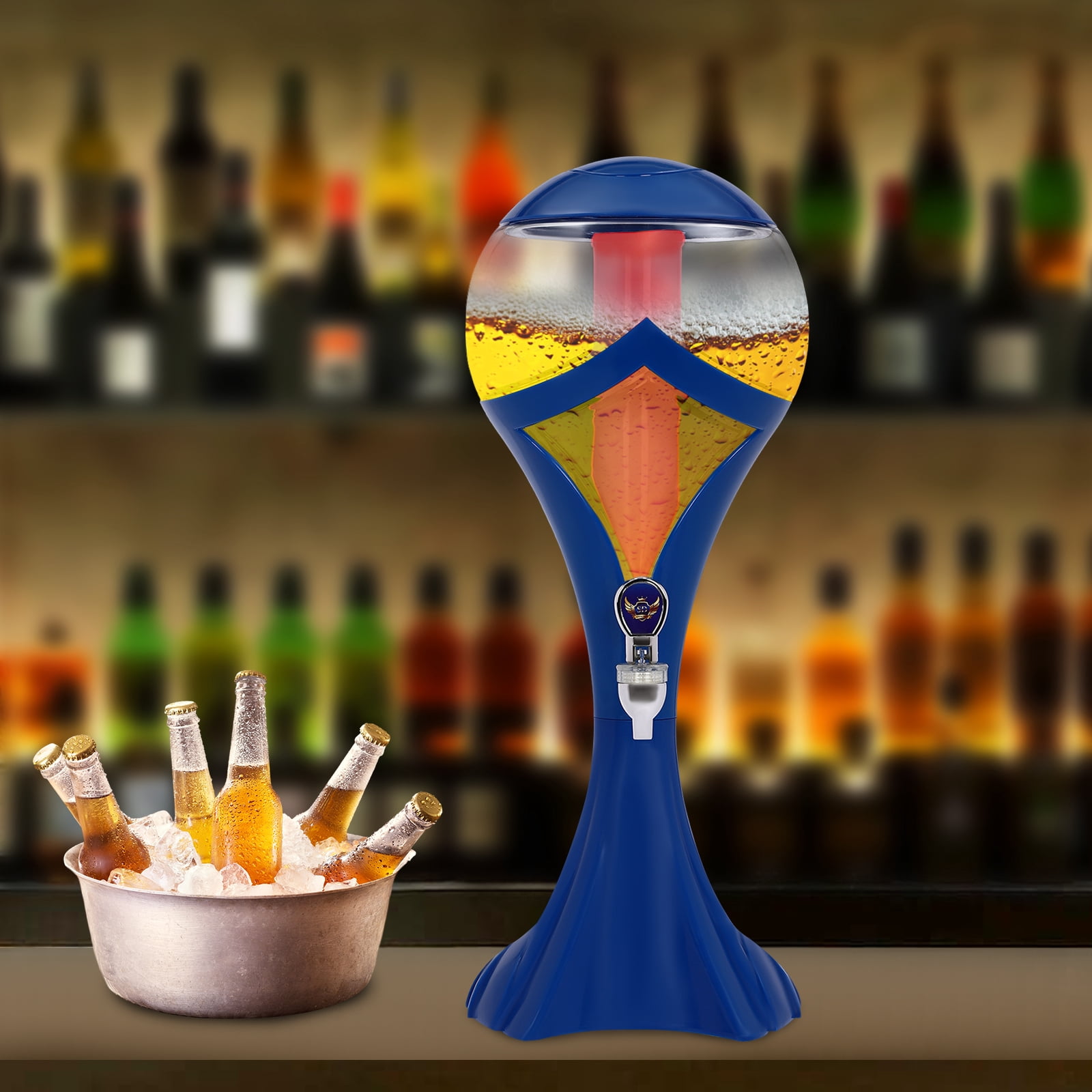 Miumaeov 3L Wine Dispenser Beverage Dispenser with Spigot Ice Tubes and ...