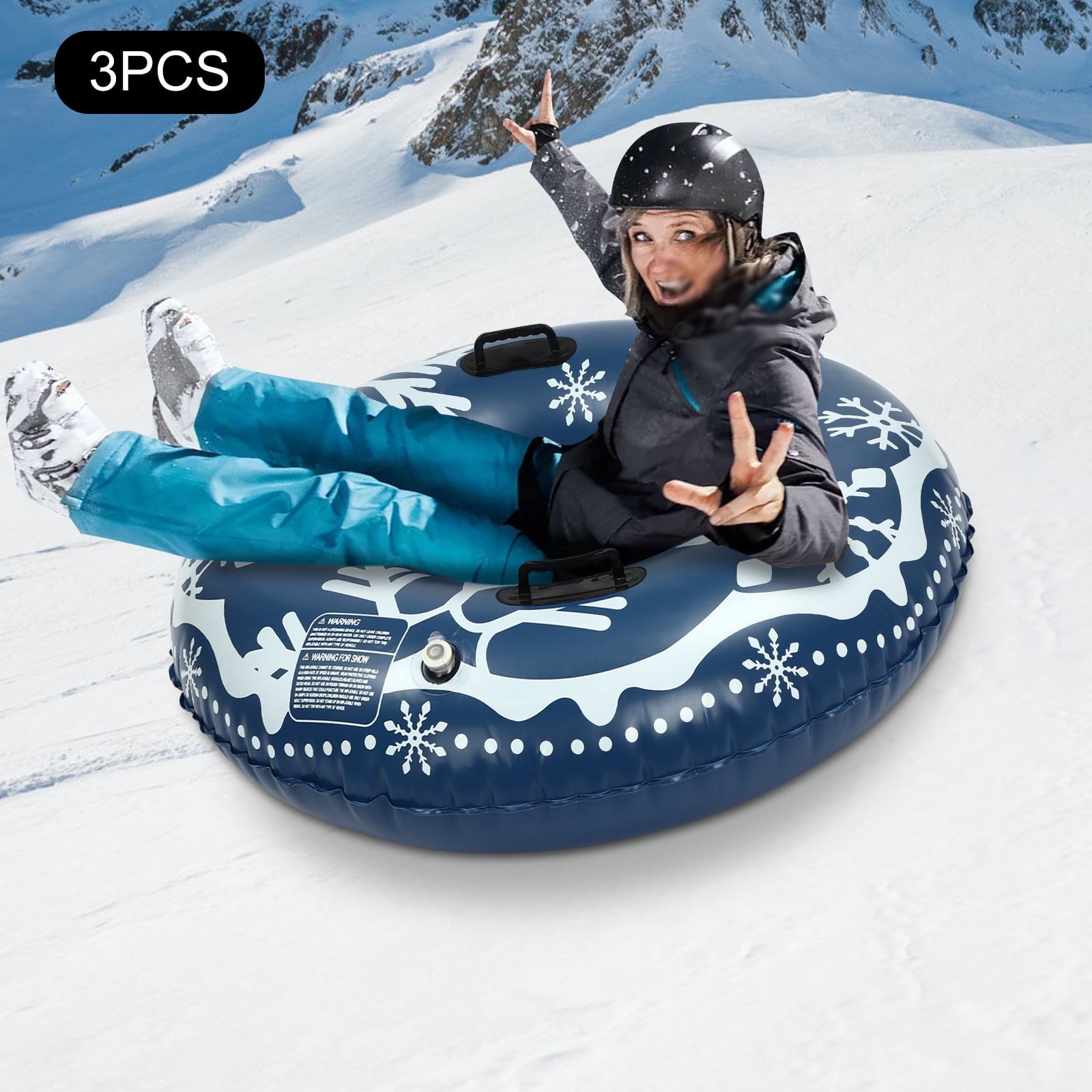 Miumaeov 3PCS Snow Sleds Snow Tubes for Sledding Snow PVC Ski Circle ...