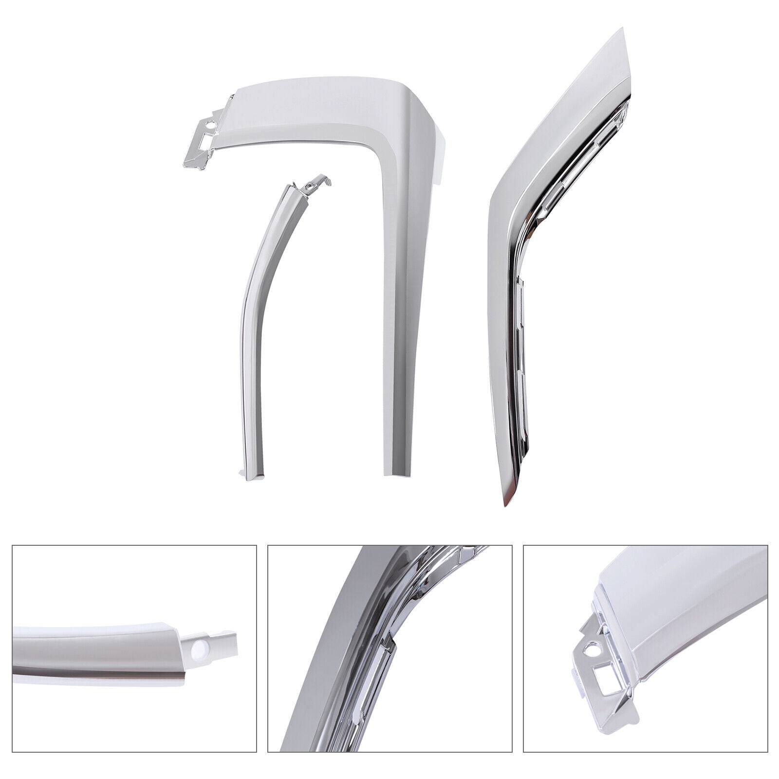 Miumaeov 3Pc Front Bumper Chrome Molding Trims Left Driver Side For ...