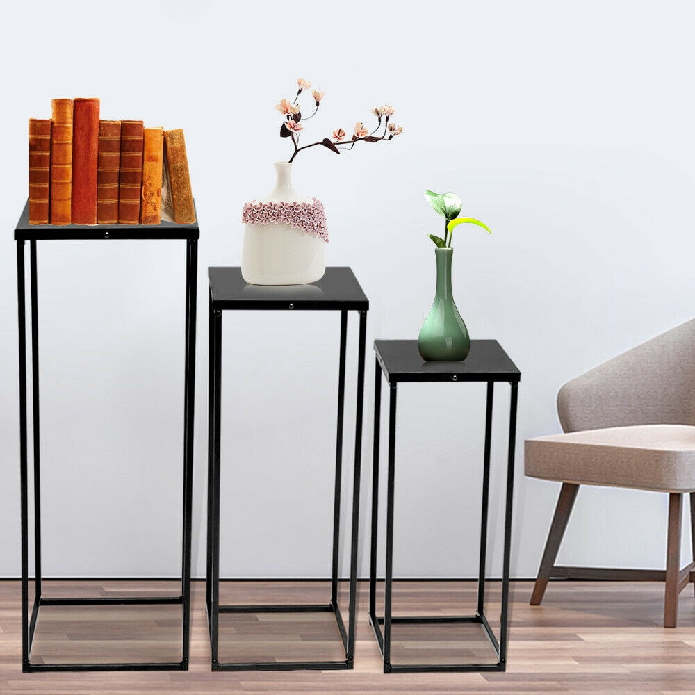 Miumaeov 3Pcs Metal Stand Balcony Patio Flower Pot Bonsai Book Storage ...