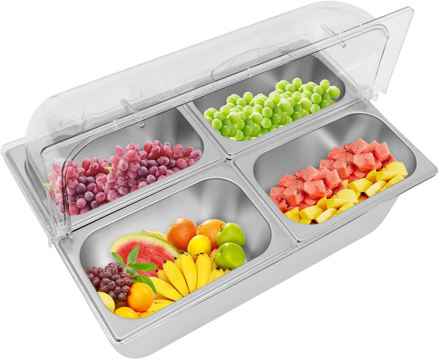Miumaeov 4 Compartments Food Serving Display Container Countertop ...