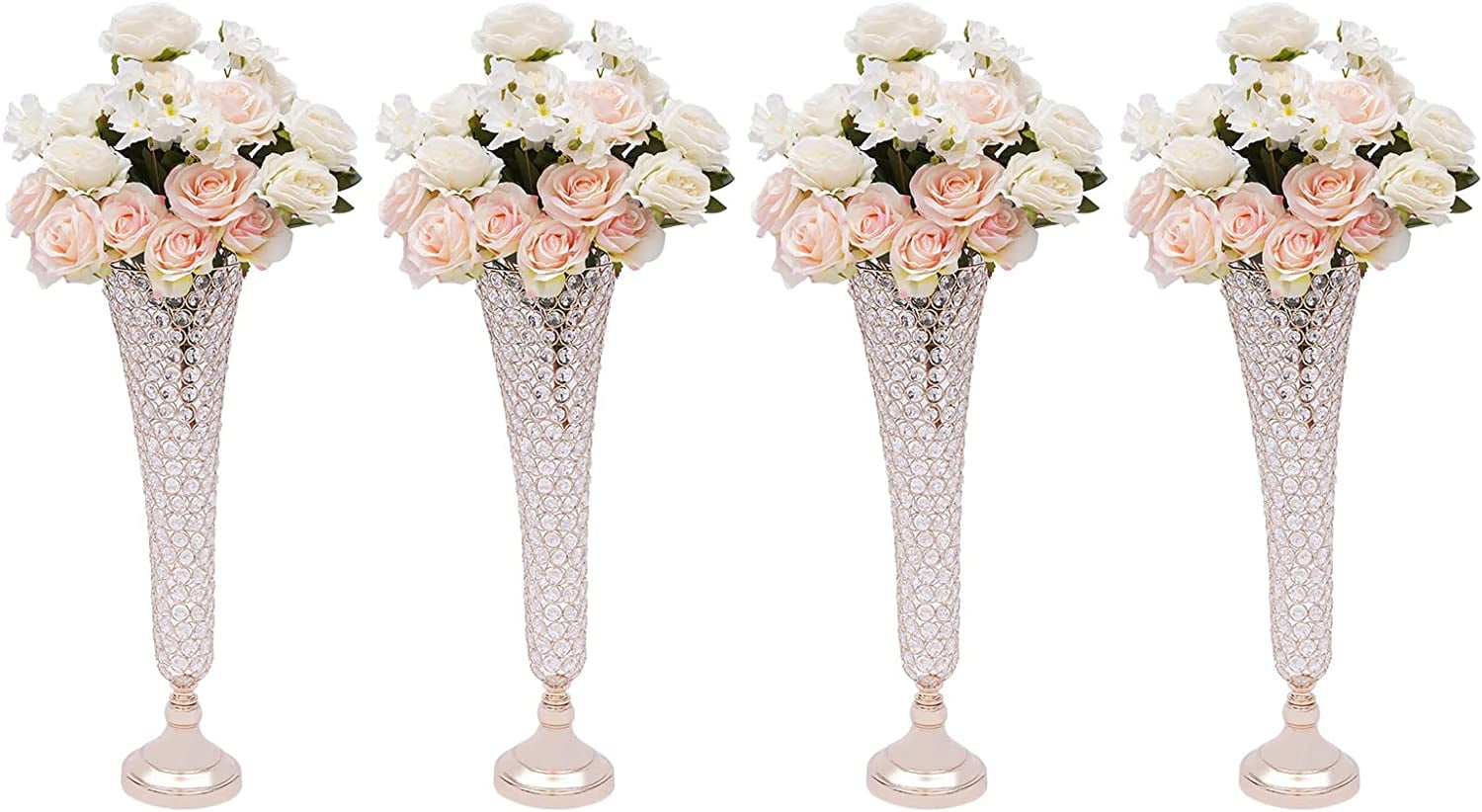 Miumaeov 4 Packs Crystal Flower Vases Centerpieces Wedding Party Table ...