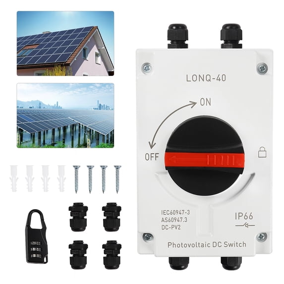 Miumaeov 4 Poles Waterproof PV Solar Disconnect Switch Photovoltaic ...