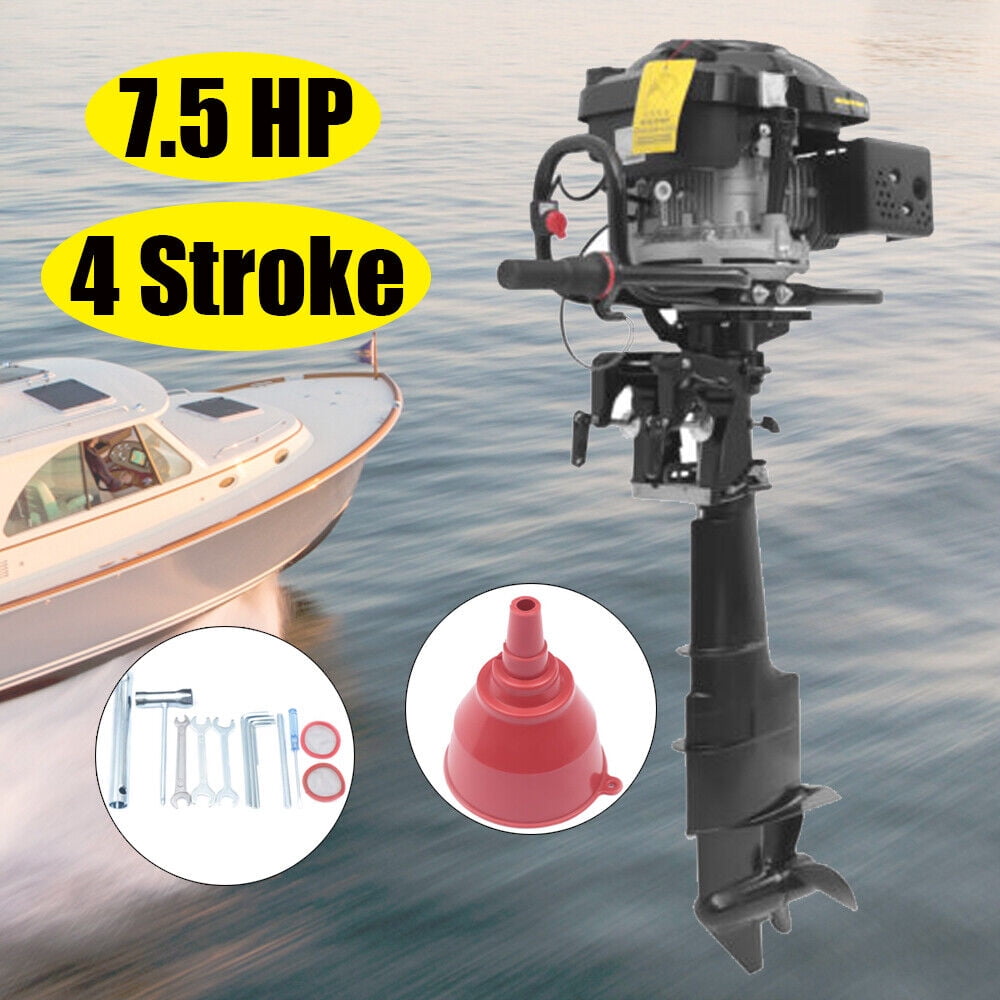 Boat Motor 196CC 4-Stroke 7.5 HP Heavy Duty Fishing Boat Engine Water ...