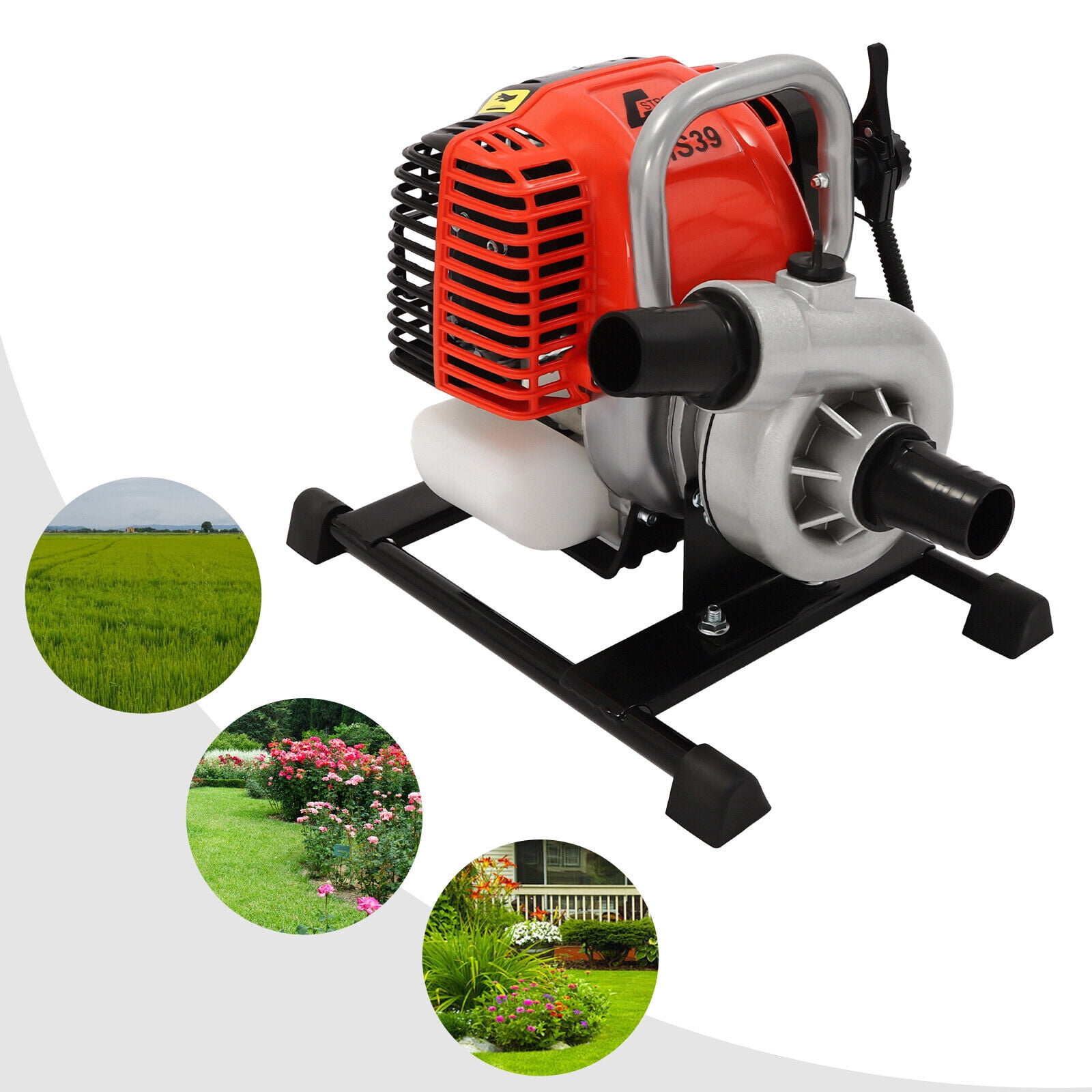 Miumaeov 4-Stroke Portable Gas Powered Water Pump Garden Water Transfer ...