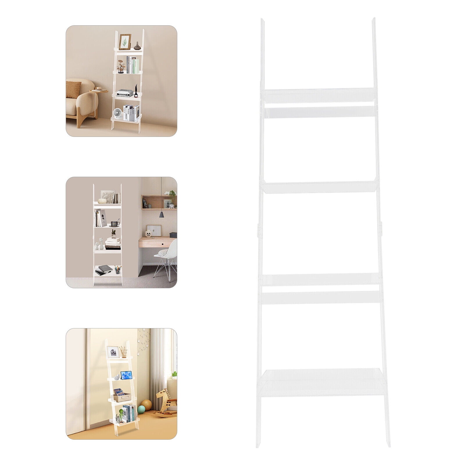 Miumaeov 4 Tiers Ladder Bookshelf Floor Standing Trapezoid Display Rack ...