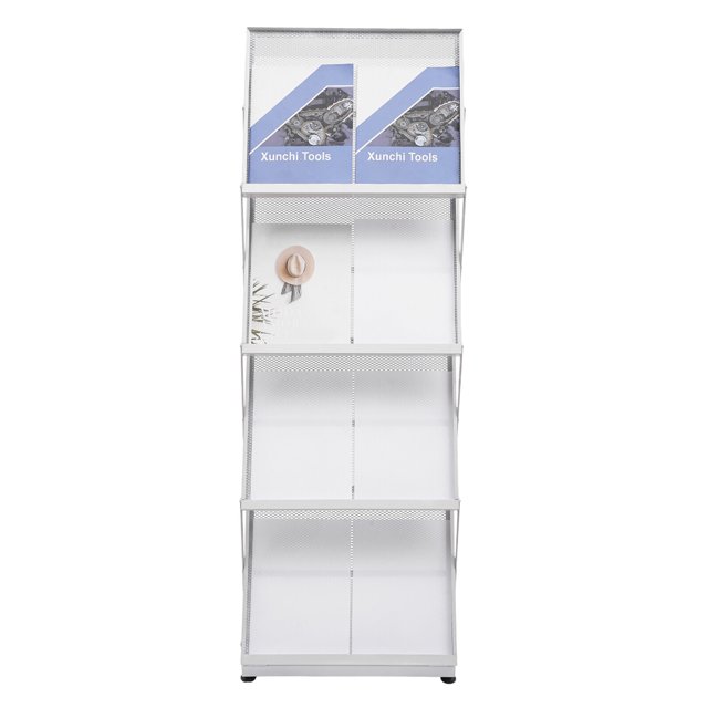 Miumaeov 4-tier Foldable Brochure Stand Floor Standing Magazine Display ...