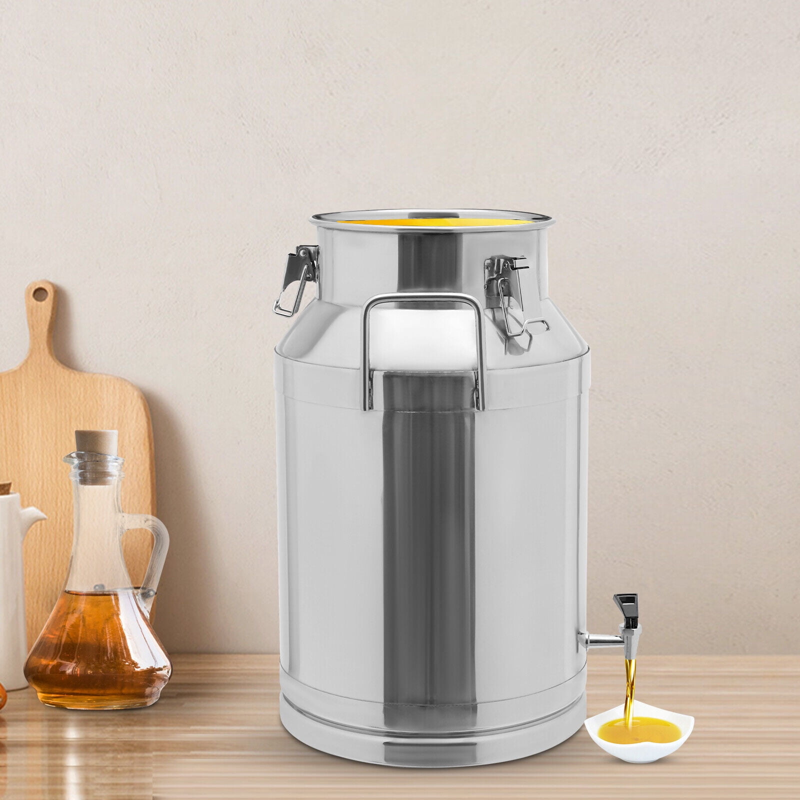 Miumaeov 40L Milk Can Stainless Steel Milk Jug Sealed Bucket Storage ...