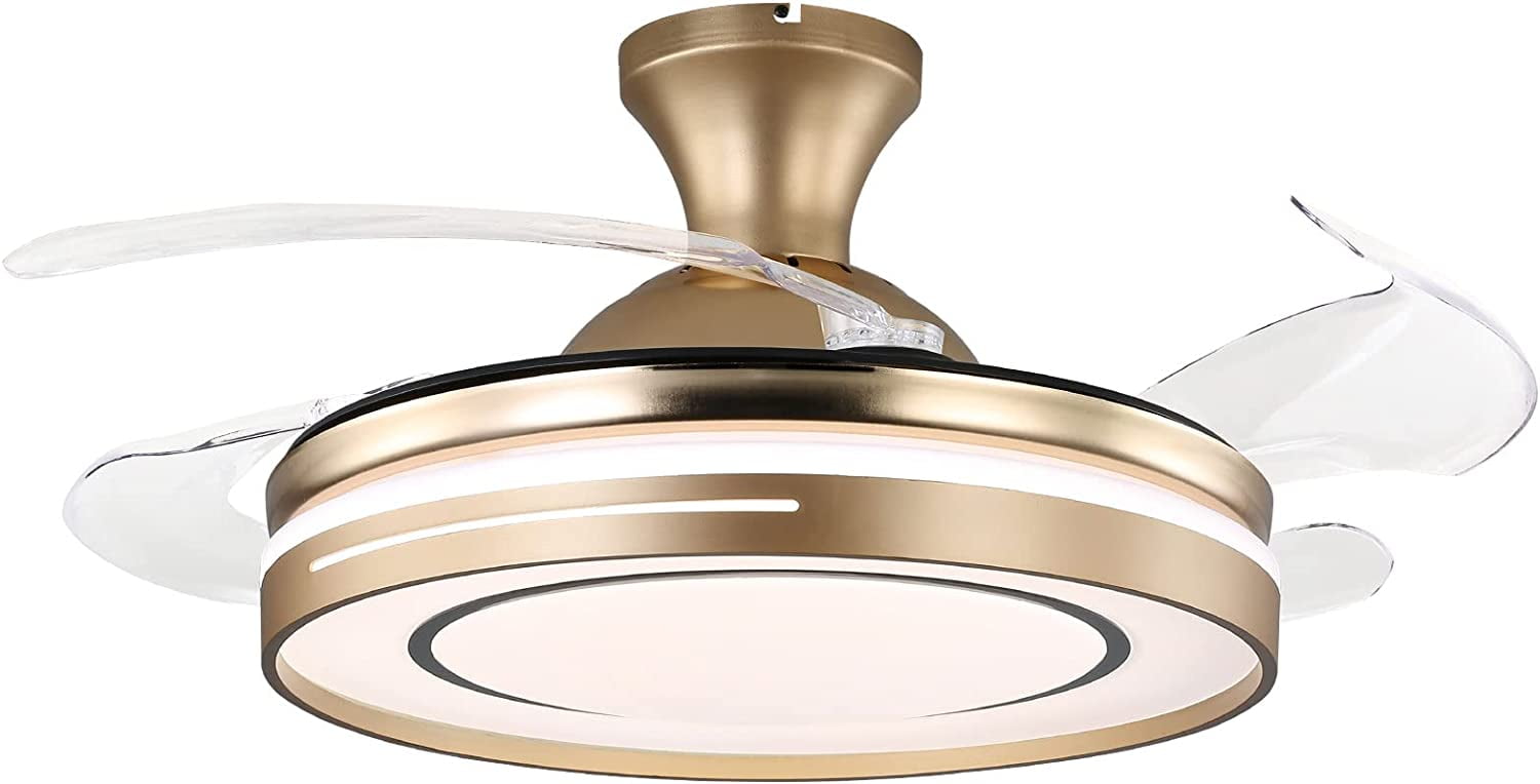 Miumaeov 42 Inch Retractable Ceiling Fans with Lights, Flush Mount ...