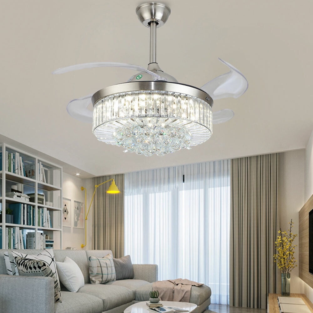 Miumaeov 42'' Invisible Retractable Ceiling Fan with 3 Color LED ...