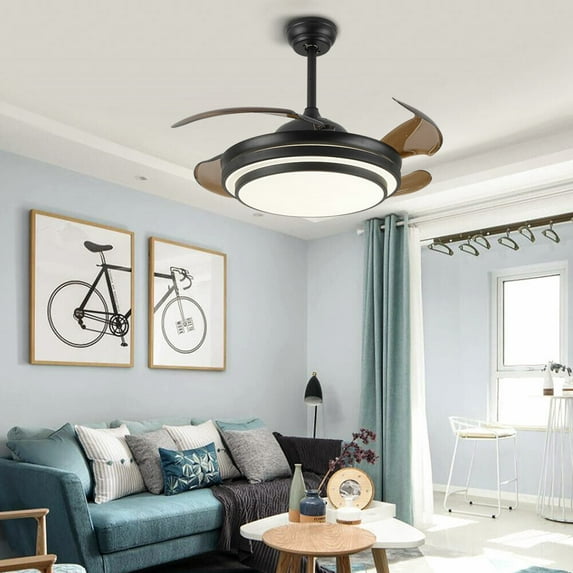 Miumaeov 42'' Modern LED Invisible Ceiling Fan Light Dimmable LED ...