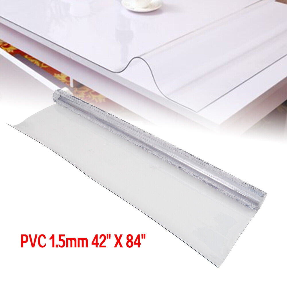 Miumaeov 42 x 84" Rectangular Clear PVC Tablecloth Waterproof Plastic ...