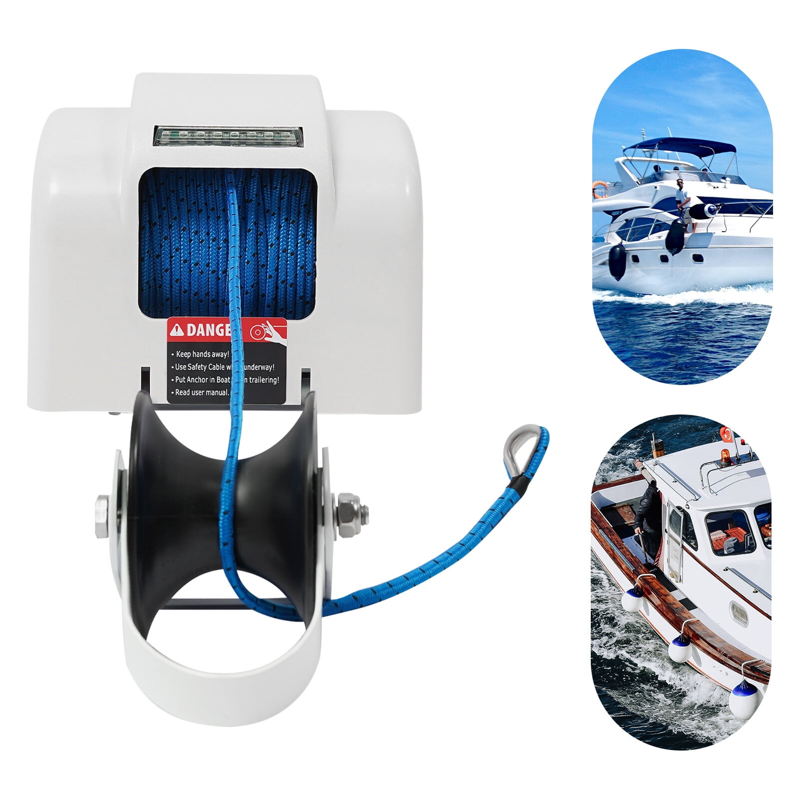 Miumaeov 45 LBS Boat Anchor Winch Electric Marine Winch Free Fall Winch ...