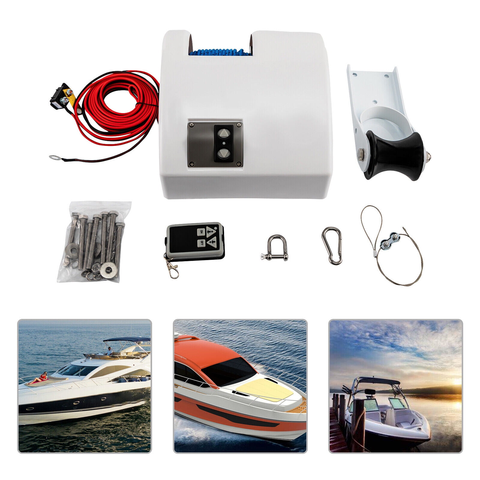 Miumaeov 45 LBS Saltwater Boat Electric Windlass Anchor Winch Marine ...