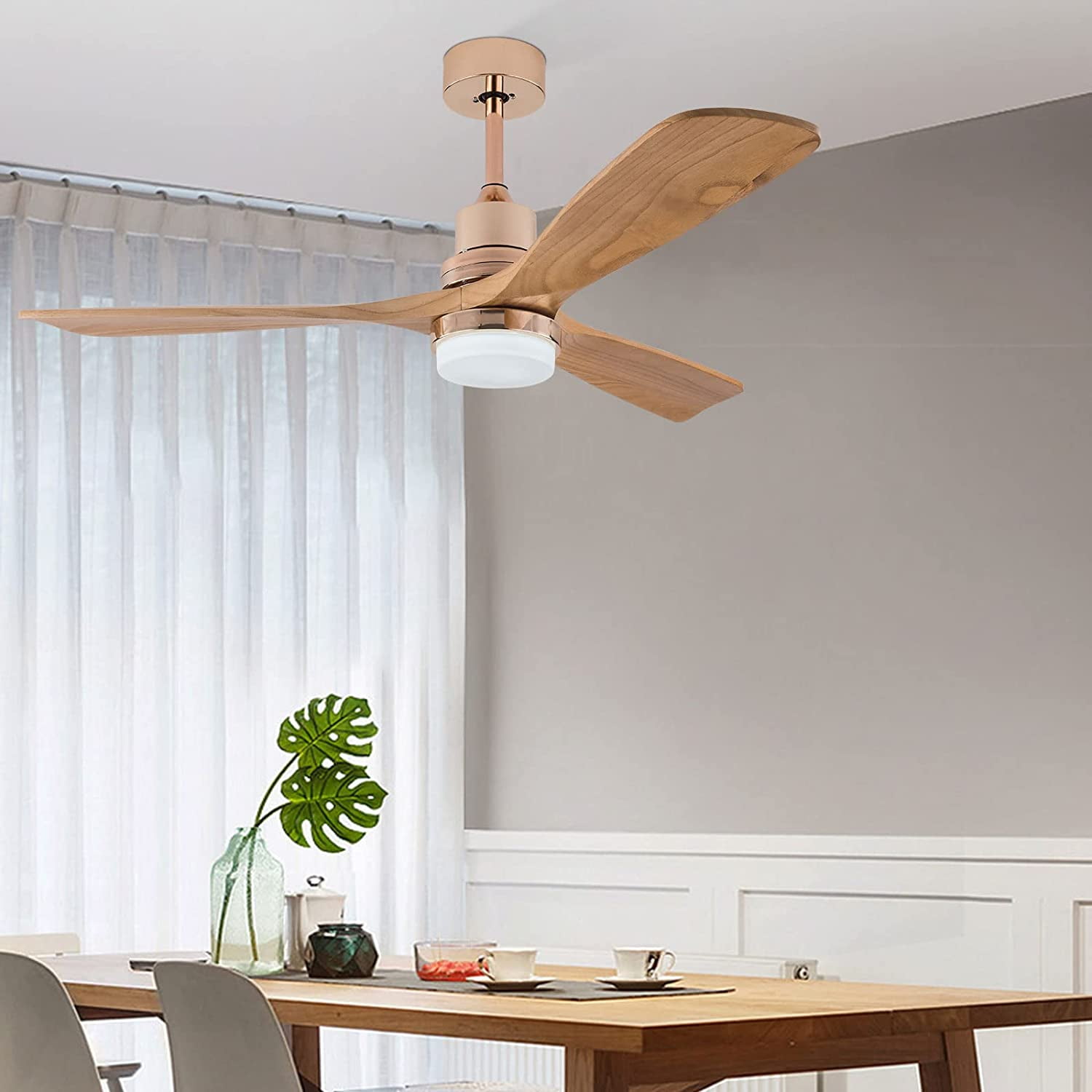 Miumaeov 48Inch Ceiling Fan Chandelier Reversible Quiet Motor 6-speed ...