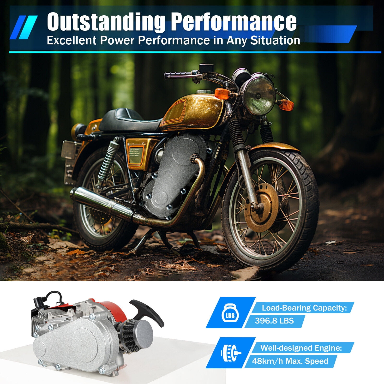 Miumaeov 49cc Pull-Start 2-Stroke Engine&Transmission for Atv Pocket Mini Bike Scooter - Walmart.com
