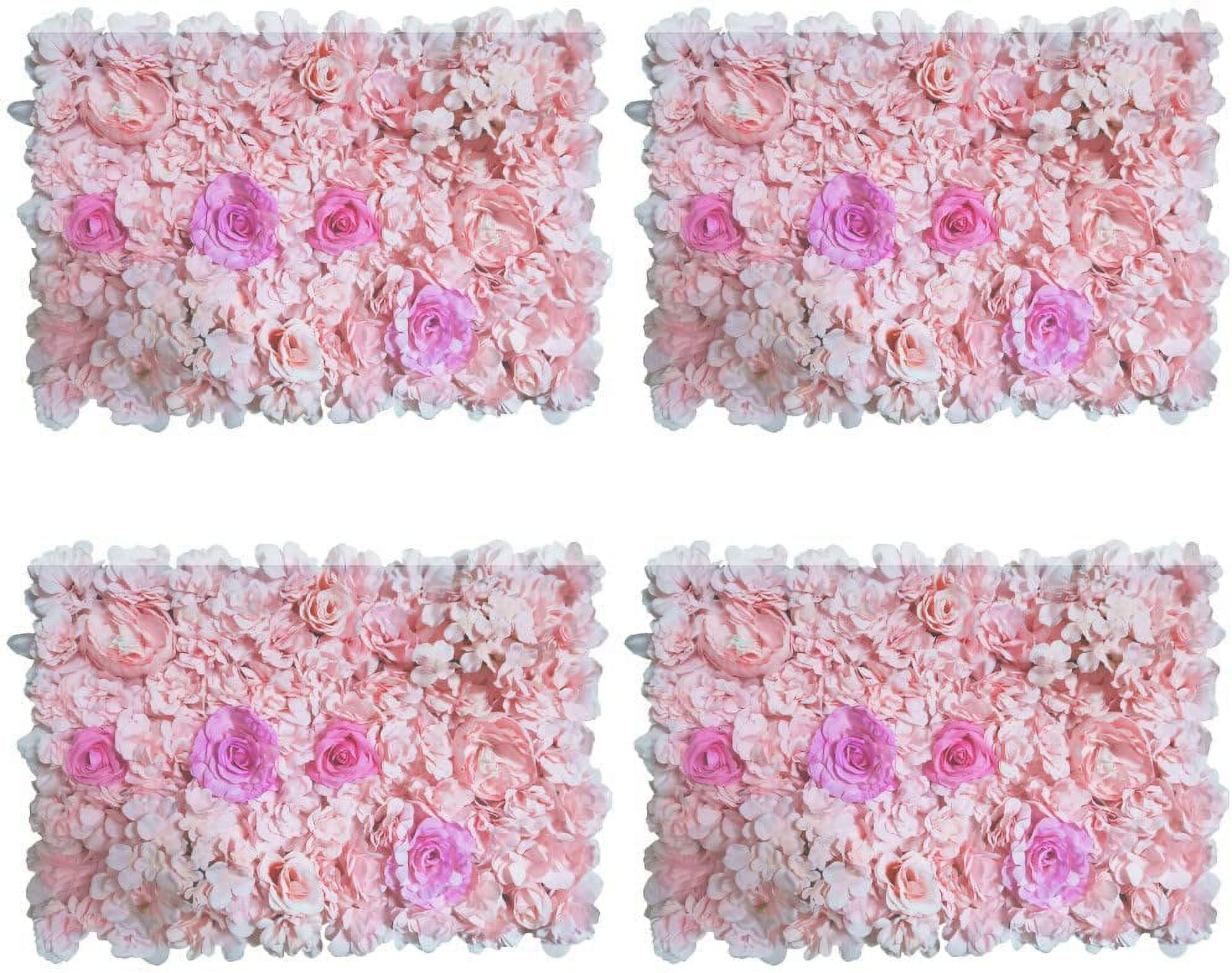 Miumaeov 4Pcs 16x24in Light Pink and Fuchsia Flower Wall Panels ...