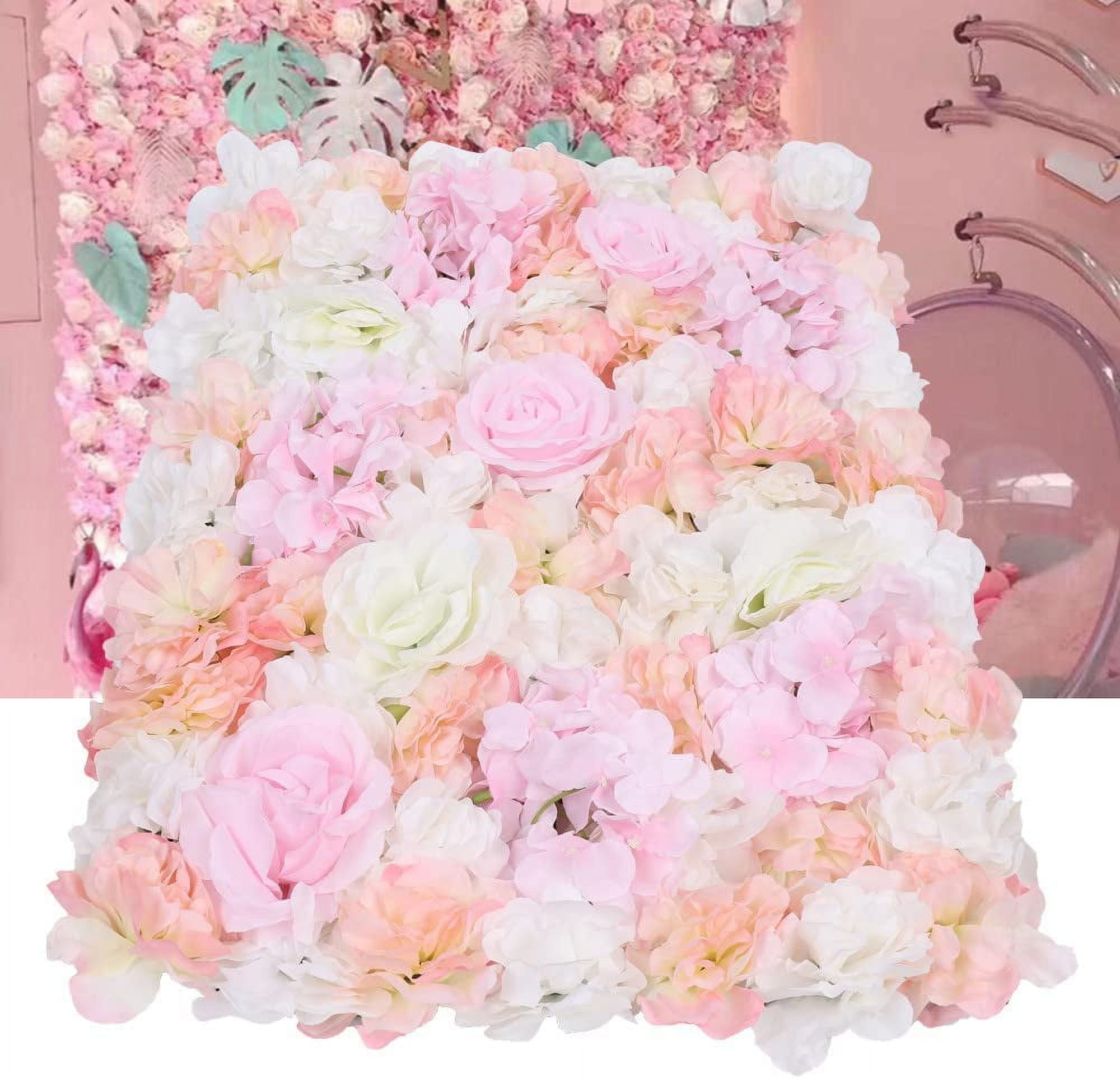 Miumaeov 4Pcs Artificial Flower Wall Panel Backdrop Wedding Party ...