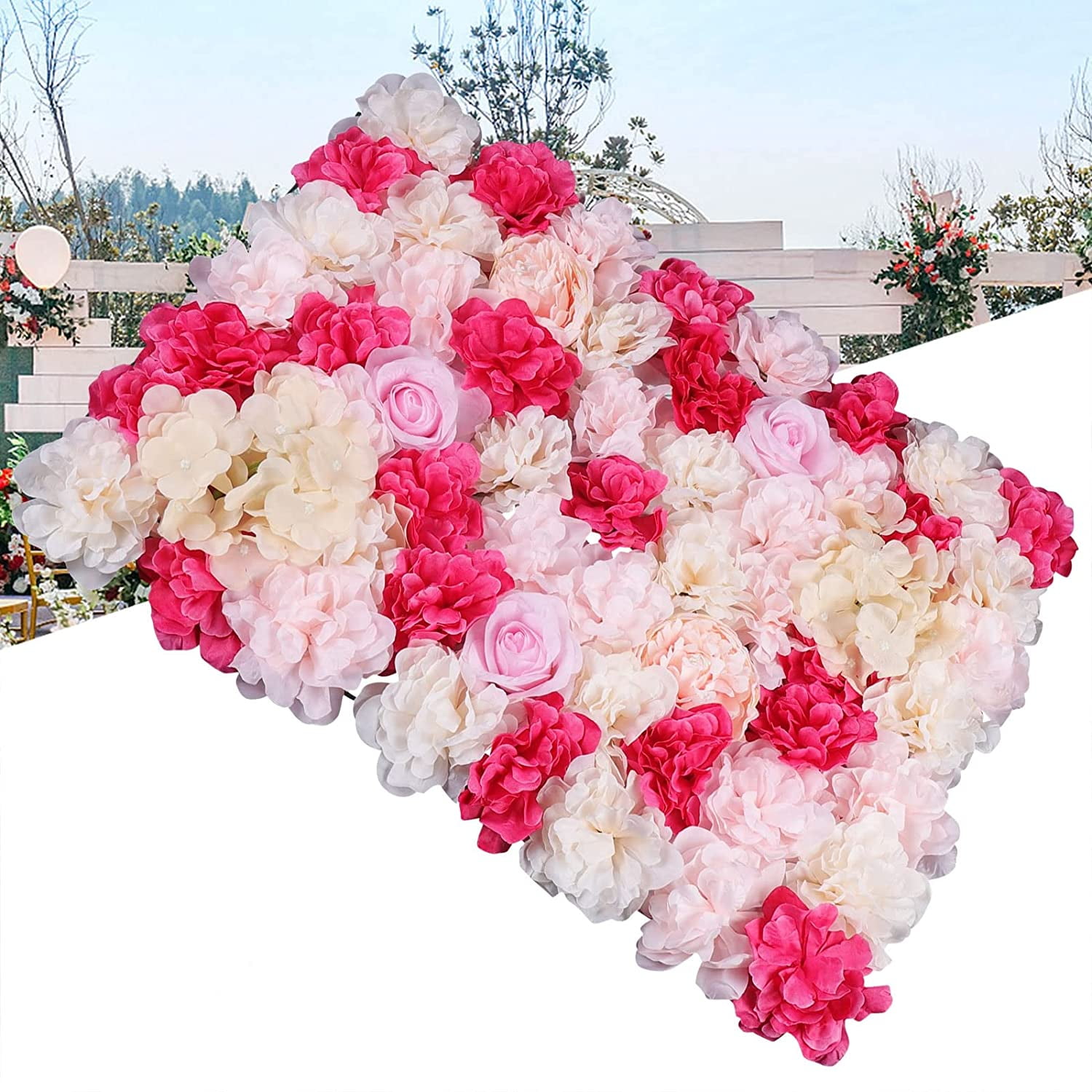Miumaeov 4Pcs Flowers Wall Panels, 3D Artificial Flowers Wall Decor ...
