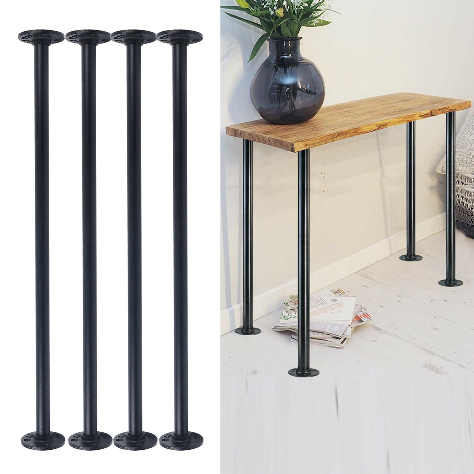 Miumaeov Industrial Pipe Table Legs 2-3/8 In Diameter, 30 Height Metal ...