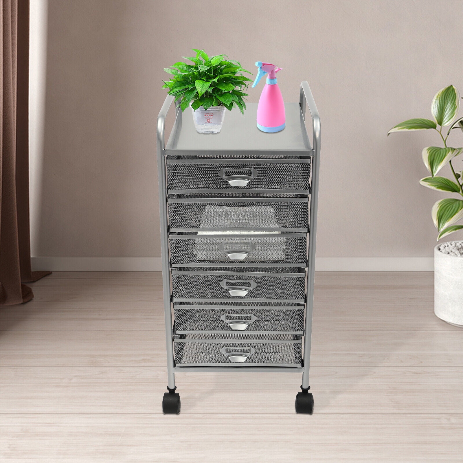 Miumaeov 5/6 Drawer Filing Cabinet File Storage Drawer Organizer Metal ...