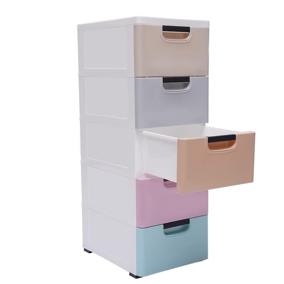 Miumaeov 5 Drawer Plastic Storage Organizer, Stackable Storage Drawers ...