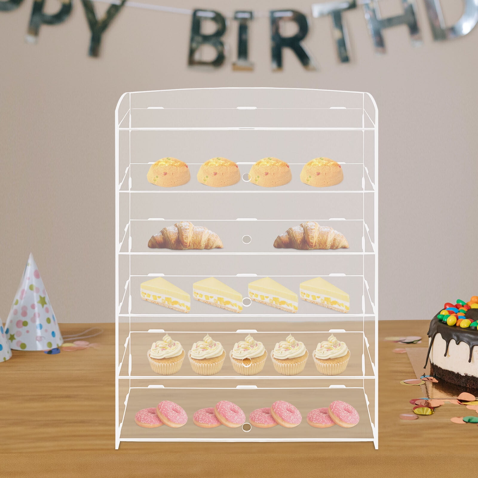 Miumaeov 5 Tier Acrylic Display Case Bakery Pastry Display Case Donut ...